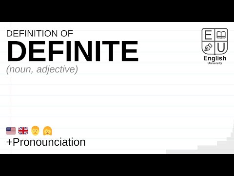 DEFINITE meaning, definition & pronunciation | What is DEFINITE? | How to say DEFINITE