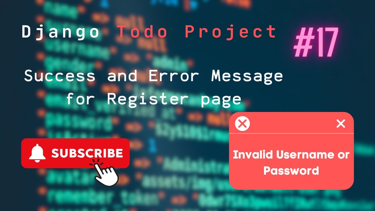Django Tutorial: Error Message in login page