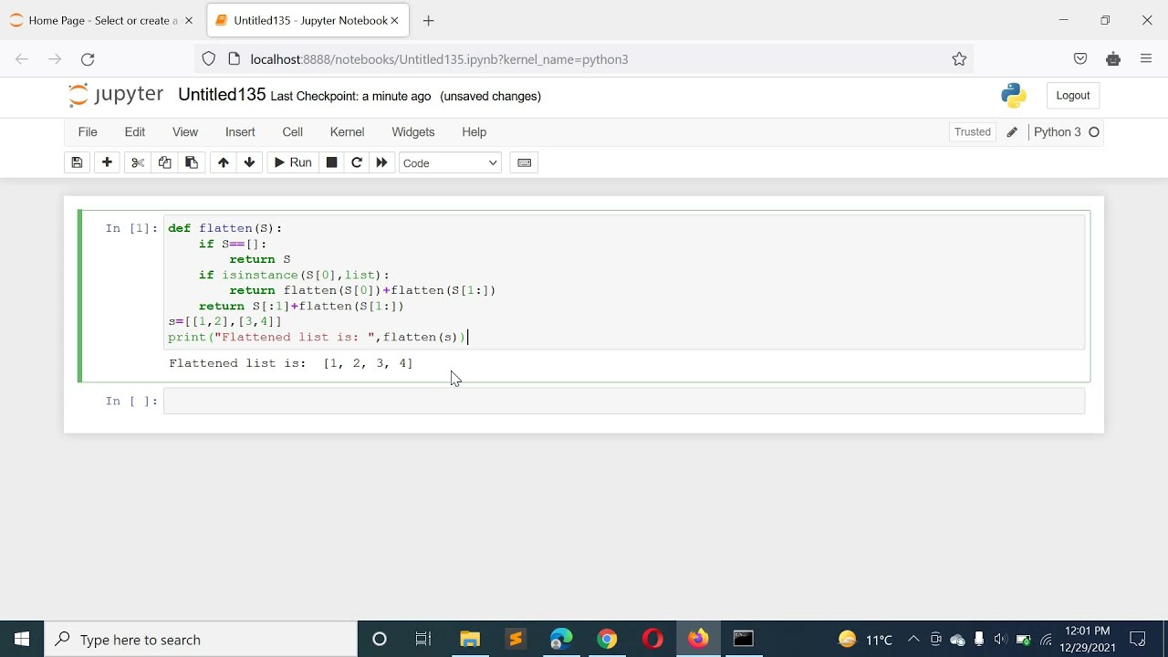 Python Program to Flatten a Nested List using Recursion