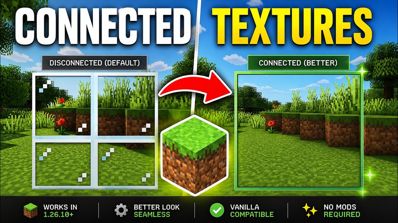 Connected Textures Addon for Minecraft 1.26.10+