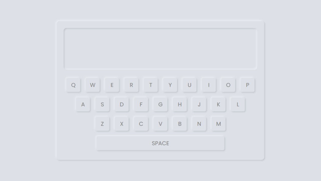 Neumorphism Working Keyboard Design using HTML CSS & JavaScript