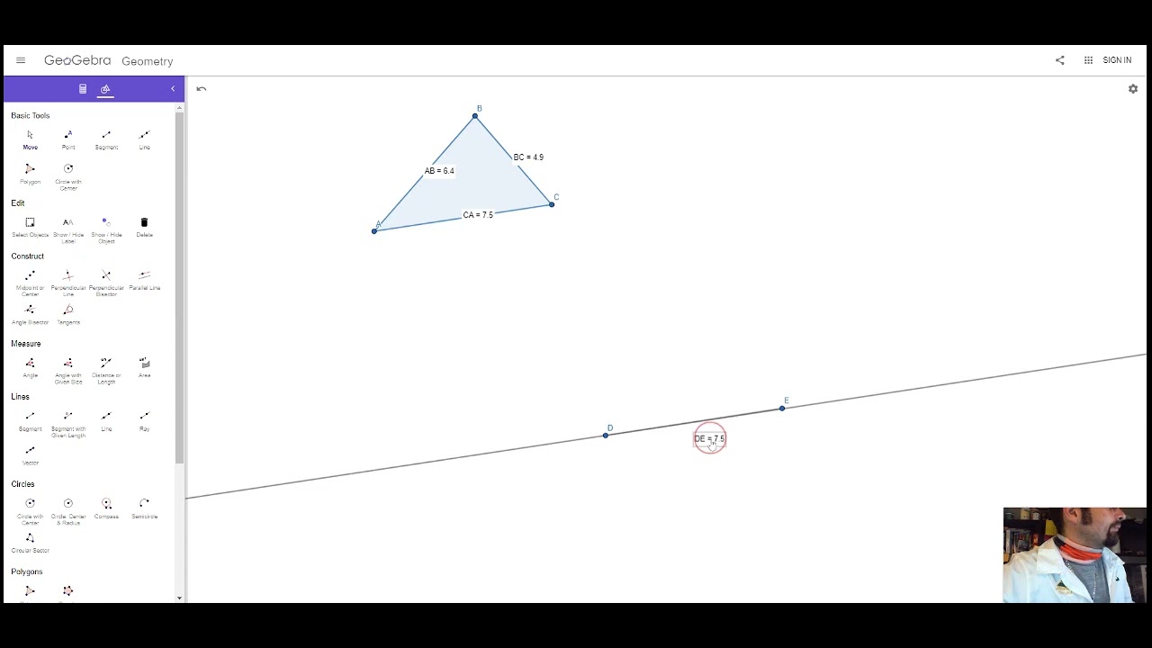 Proving SSS Congruence on Geogebra