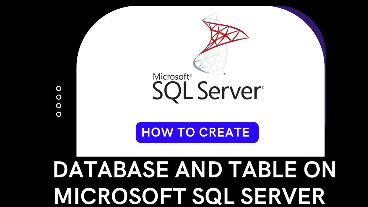 1. How To Create Database, Create Table, Insert Data In Microsoft SQL Server