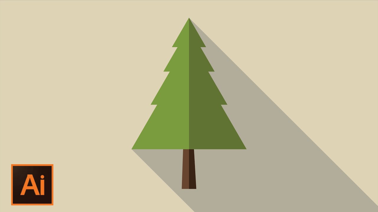 Flat Design Tutorial Trees (2/3) | Adobe Illustrator Tutorial