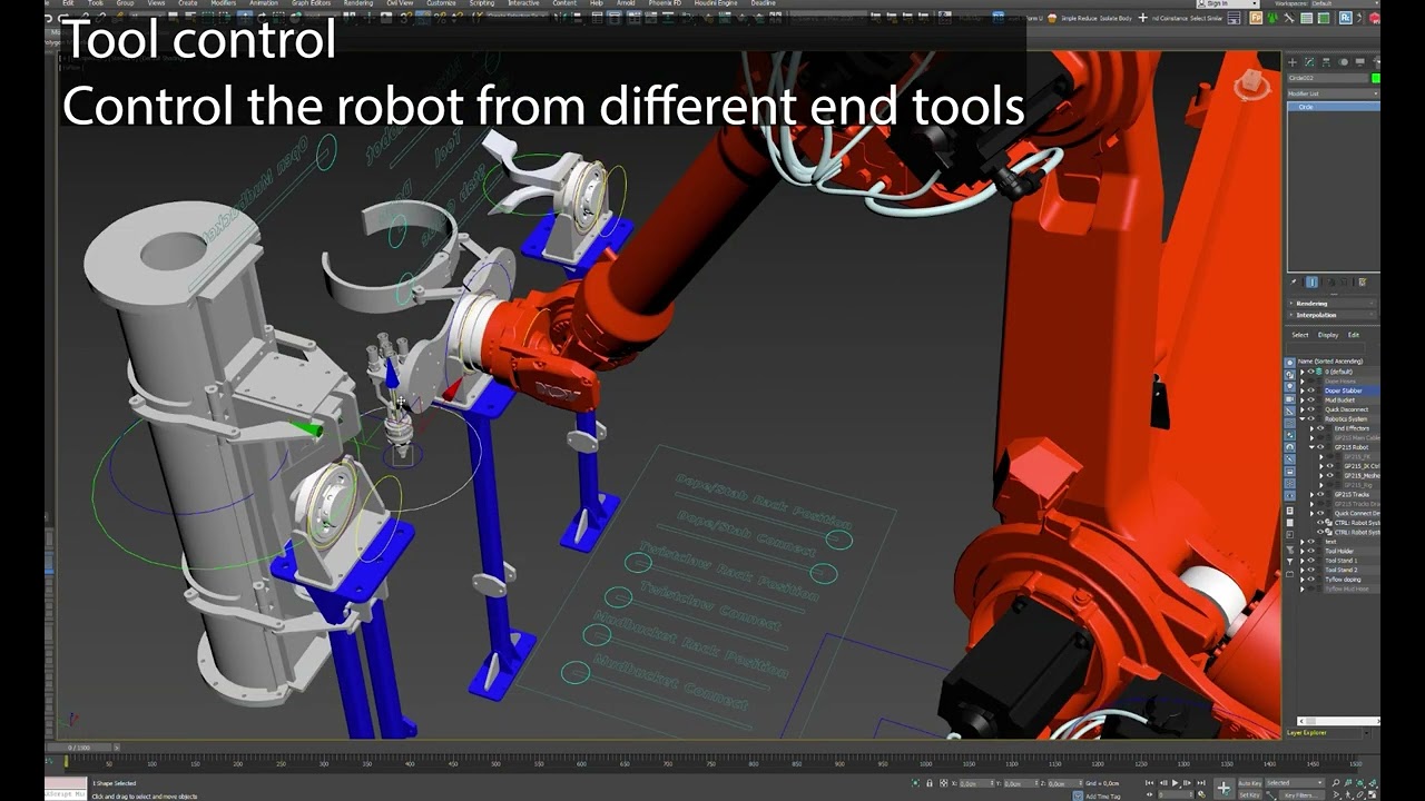Six axis robot 3dsmax Rig