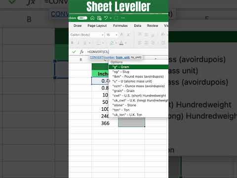 How to Convert Inches to CM in Excel