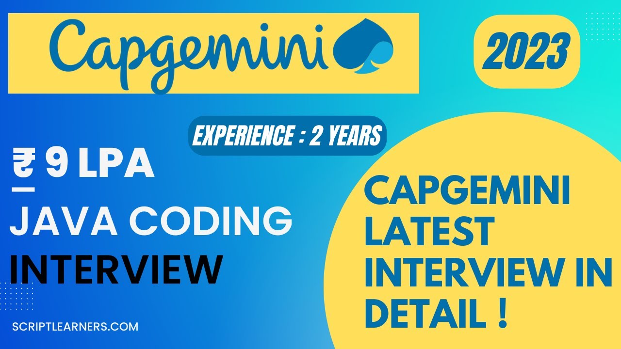 Capgemini Coding Interview Experience 2023 | Important Java coding  Interview Questions , CTC: 9 LPA