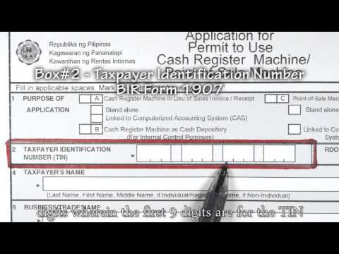 Box#2 - Taxpayer Identification Number, BIR Form 1907
