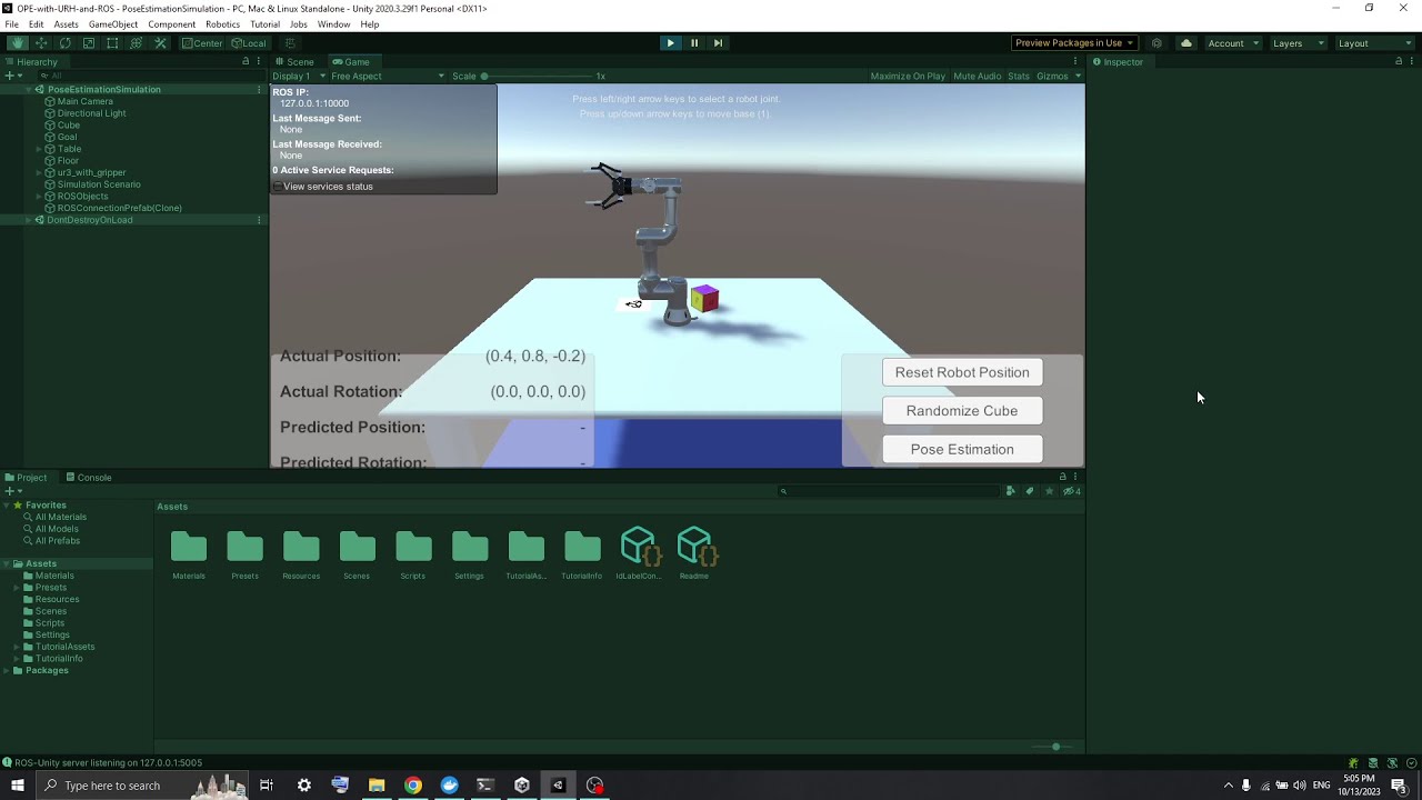 Object Pose Estimation With Unity Engine And Robot Operating System