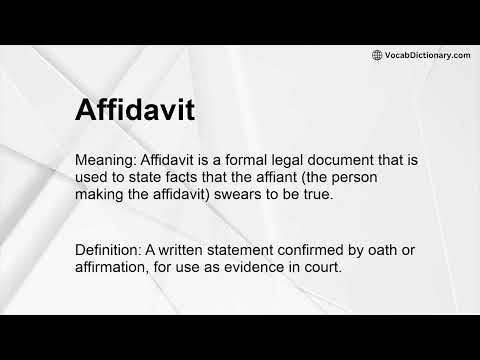 Affidavit Meaning
