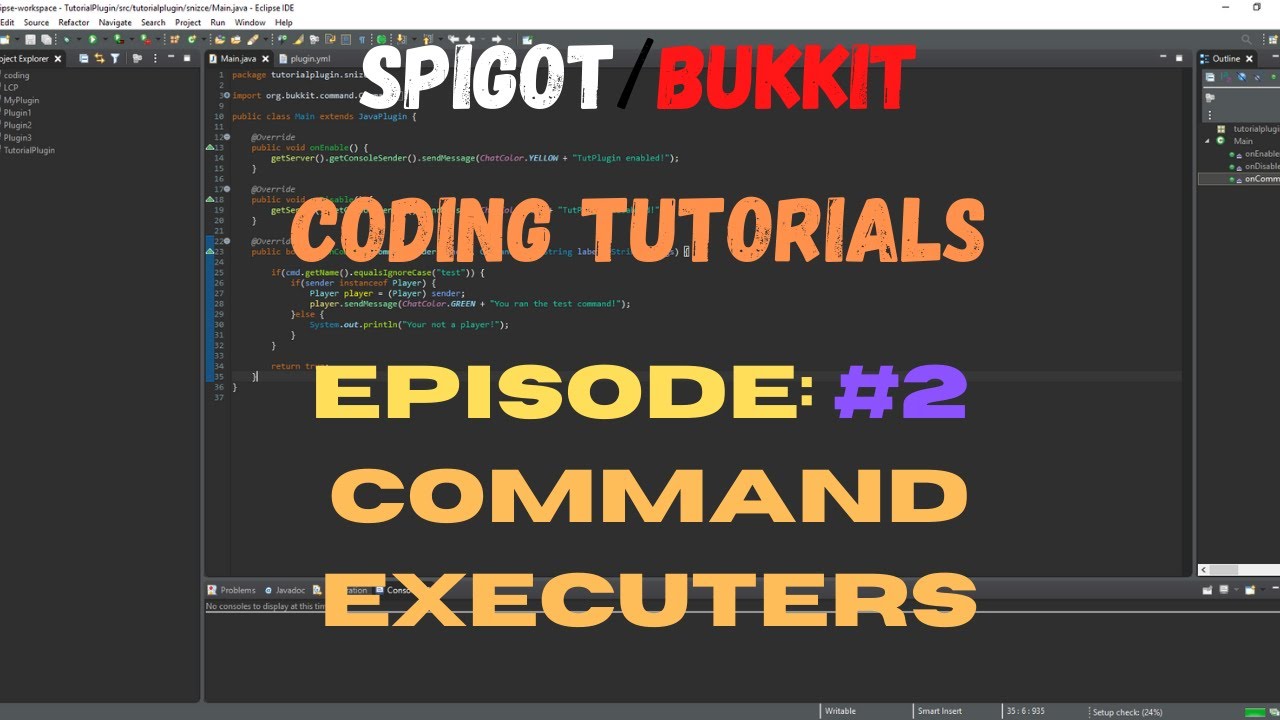 Bukkit Coding Tutorial Episode #2 Command Executors