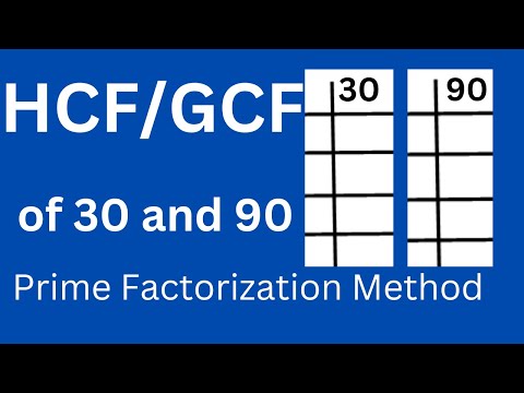 Hcf of 30 and 90 by Prime Factorization Method