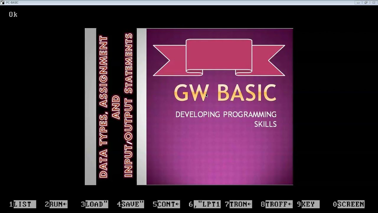 GW BASIC Lecture 2 WRITING PROGRAMS IN GW BASIC