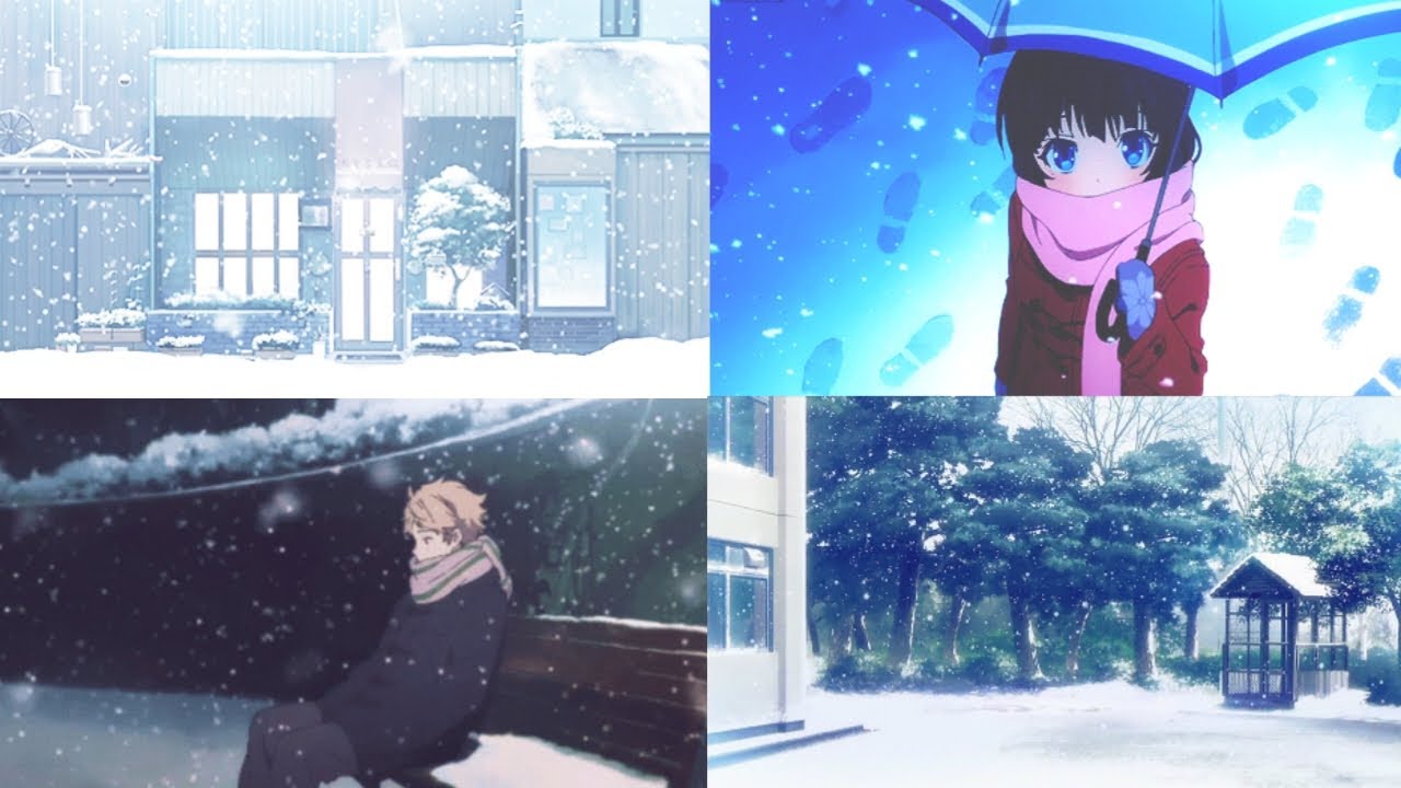 Aesthetic anime gifs ||  snow 🌨❄