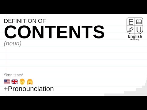 CONTENTS meaning, definition & pronunciation | What is CONTENTS? | How to say CONTENTS