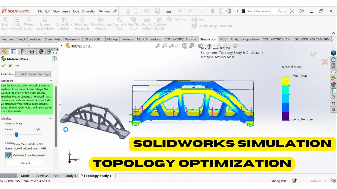 SOLIDWORKS TOPOLOGICAL OPTIMIZATION||SOLIDWORKS SIMULATION||ENGINEERING ANALYSIS WITH SOLIDWORKS