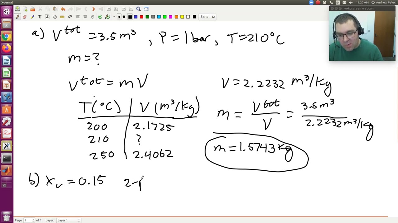 Calculation Using Steam Tables Example (Chapter 2, Problem 3)