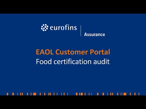 EAOL Customer Portal - Food certification audit