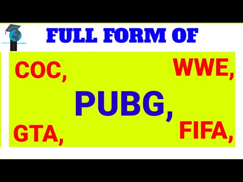 Full form of PUBG,WWE,FIFA,GTA & COC | All gaming full form PUBG,WWE,FIFA,GTA & COC | Did you know
