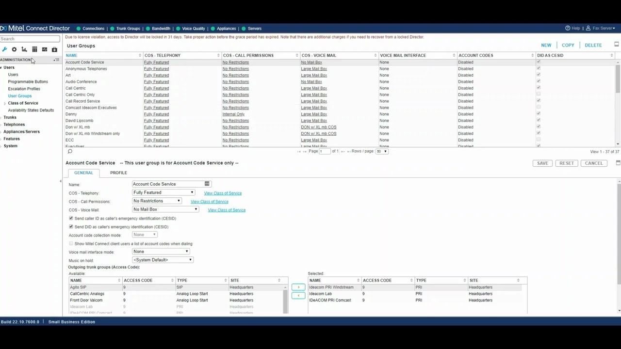 Mitel Connect Director Basic Administrator Training