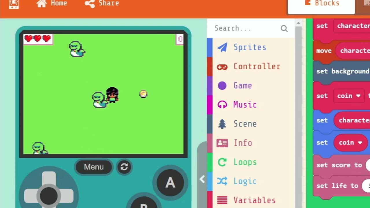 MakeCode Arcade Tutorial  7: Using Variables for difficulty