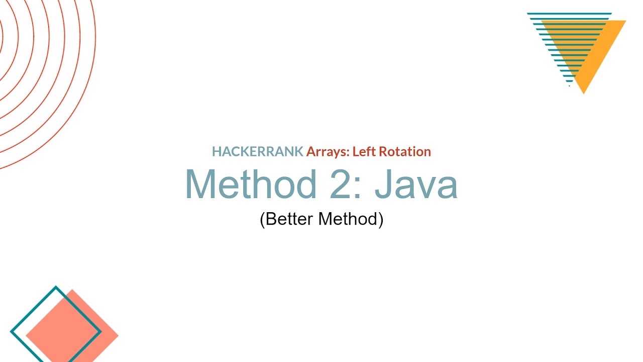 Arrays: Left Rotation HackerRank Solution -Java (Version 2)
