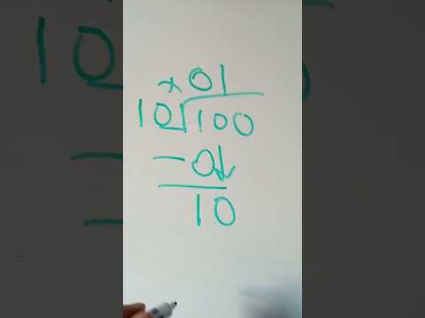 100 divide by 10 using long division
