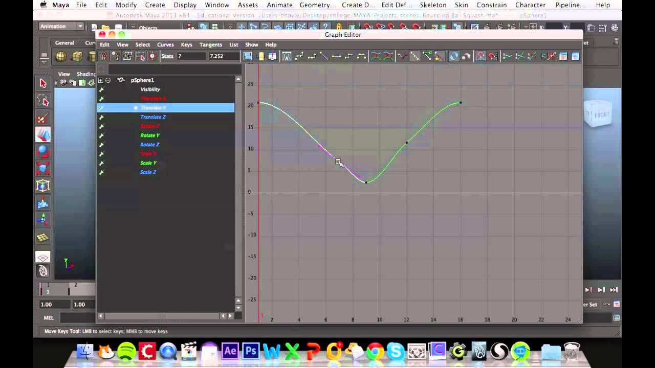 MAYA 3D Animation Tutorial : Basics of the Animation Graph Editor