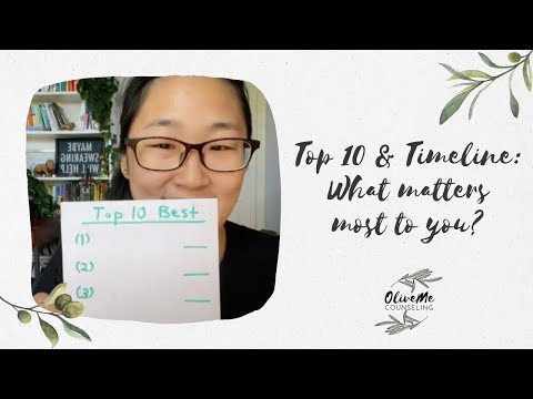 What Matters Most to You? Top 10 & Timeline