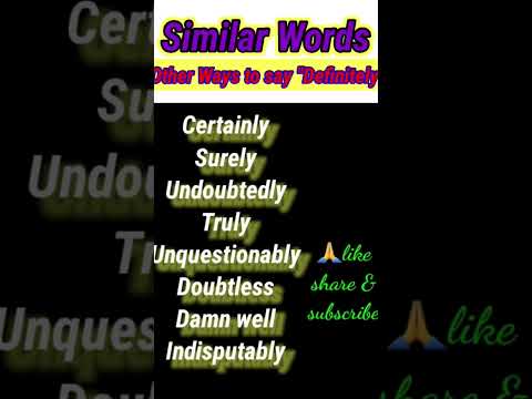 Similar Words// Other way to say "definitely" #synonymsinenglish #education ki duniya