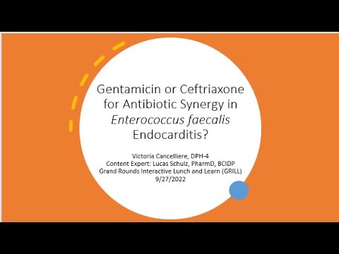 Synergy in Endocarditis - Gentamicin vs. Ceftriaxone?