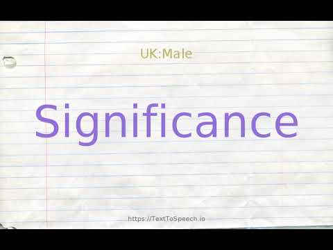 How to pronounce significance