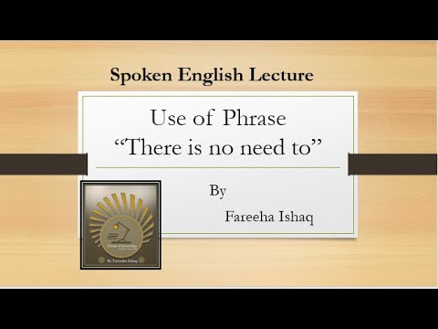 There is no need to | meaning| structure| example sentences in Urdu/Hindi/English | phrasal verbs