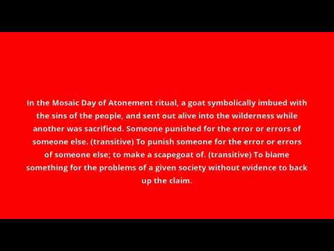 what is the meaning of scapegoat