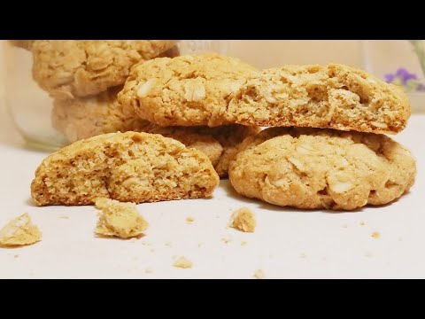 Healthy & crunchy No flour, No egg, No Butter oatmeal cookies. Simple and Quick Recipe.