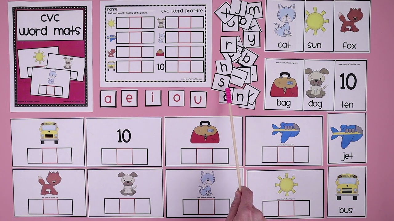 CVC Word Mats Activity