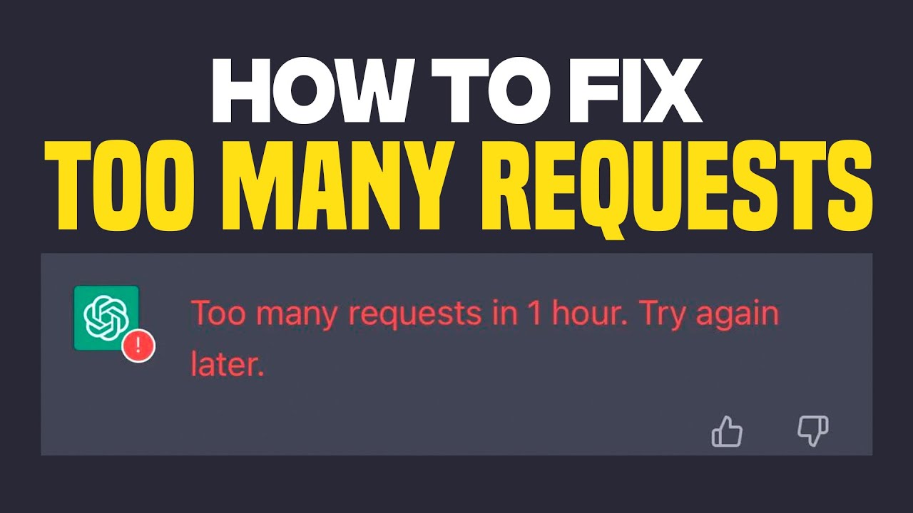 How To FIX ChatGPT Too Many Requests in 1 Hour, Try Again Later