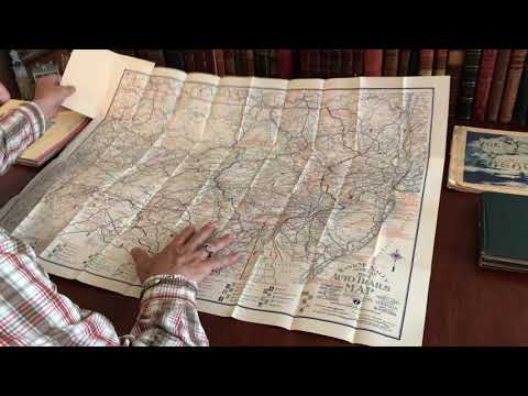 Automobile road map Pennsylvania 1922 Tyrone First national Bank huge symbols cars