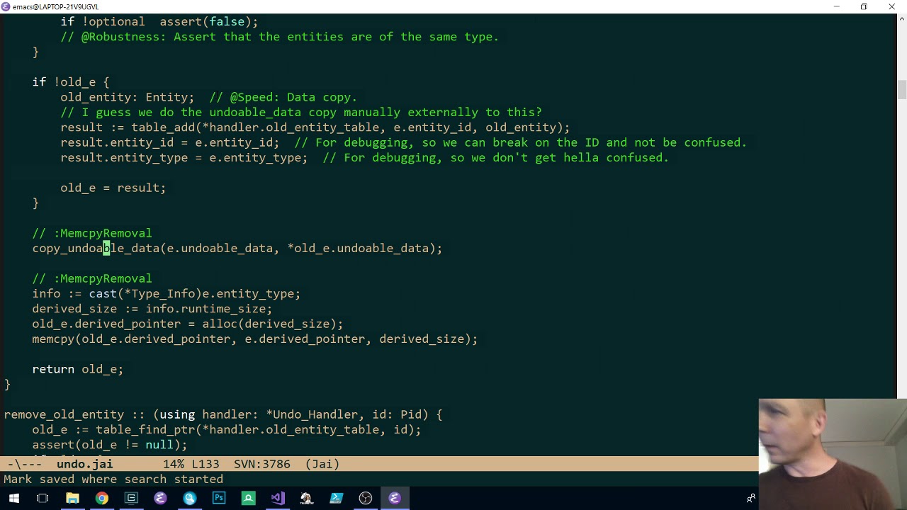 Game Engine Programming: Removing the Undo Memory Copies, Fighting Windows