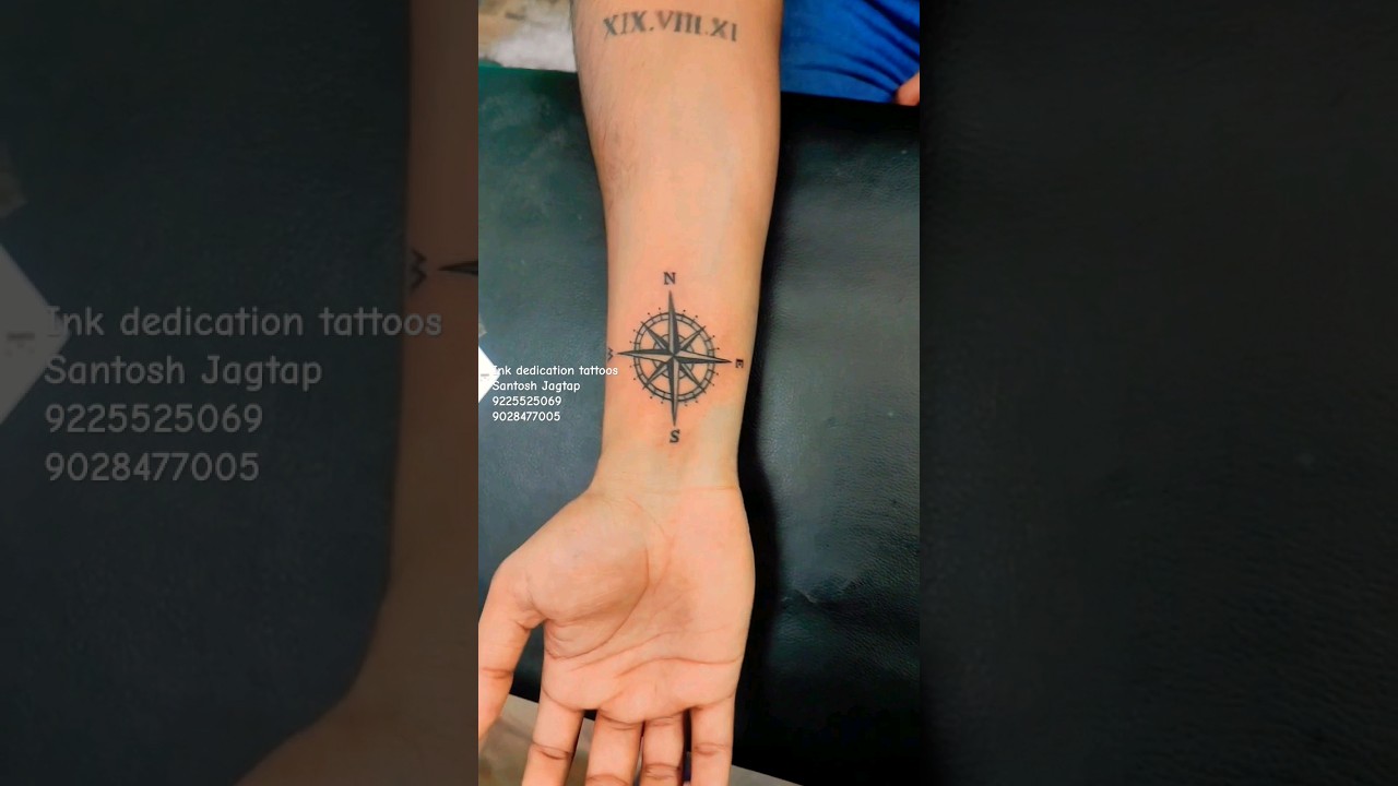 Compass tattoo #inkdedicationtattoos #compass #youtubeshorts #santoshjagtap #tattoo #trending
