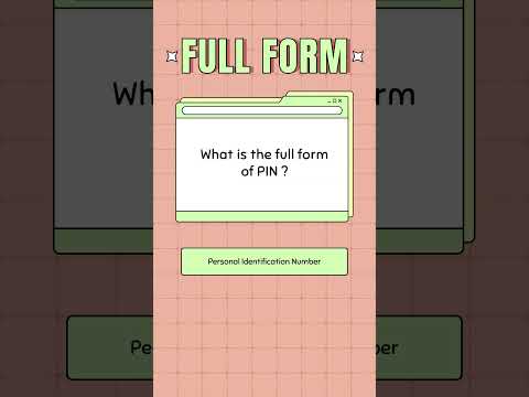 What is the full form of PIN #PIN #fullform
