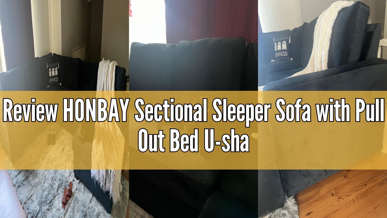 Review HONBAY Sectional Sleeper Sofa with Pull Out Bed U-shape Sectional Couch Sleeper Bed with Stor