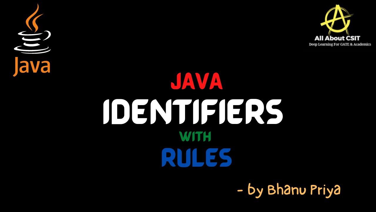 Java identifiers and their rules| lec 4  | Java Tutorial| BhanuPriya