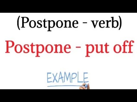 How do you use postpone in a sentence? ll put off ll #Shorts