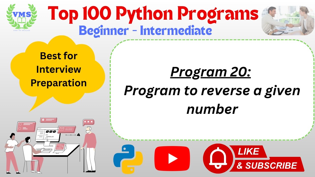Python Program 020 | Reverse a Number in Python | Python Basic Program