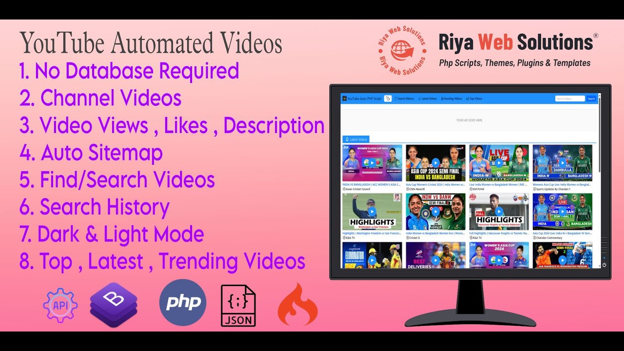 Youtube Automated PHP Script DEMO | CodeIgniter framework | No Database Required | RiyaWebSolutions