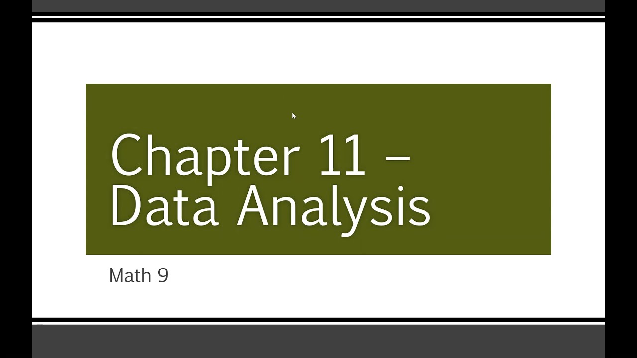 Math 9 - Intro to Data Analysis