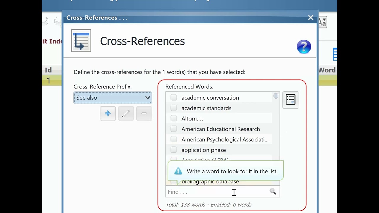 PDF Index Generator Software: How to define cross-references ?