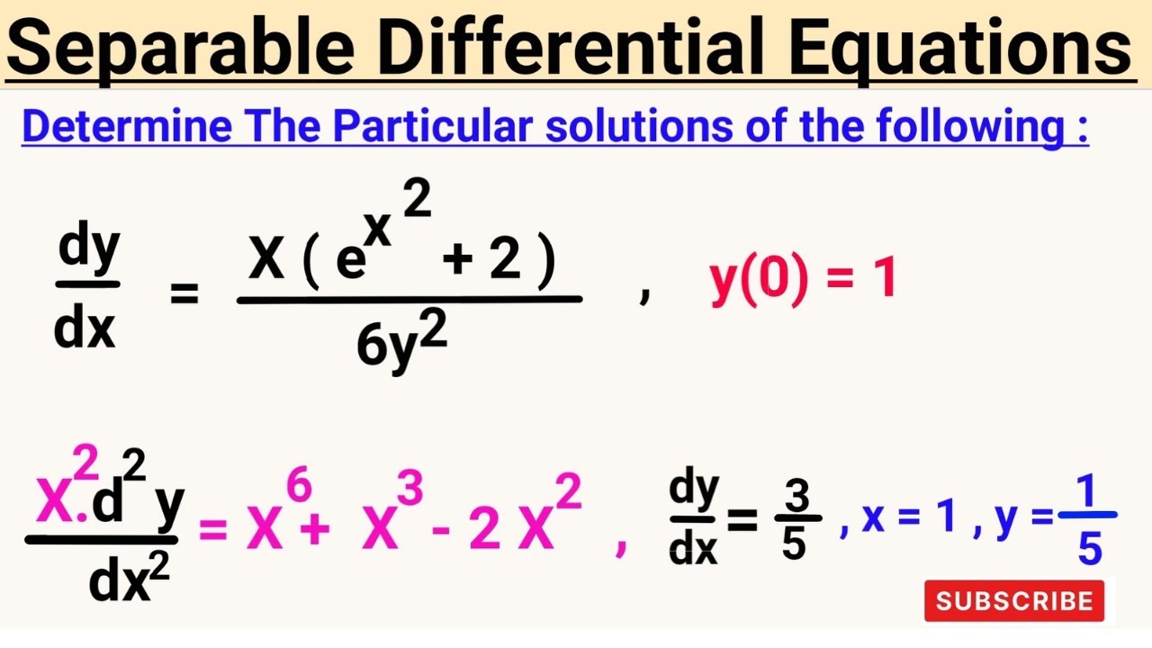 Separable Differential Equations With Initial Value Problems ODE IVPs Engineering Mathematics Calcul