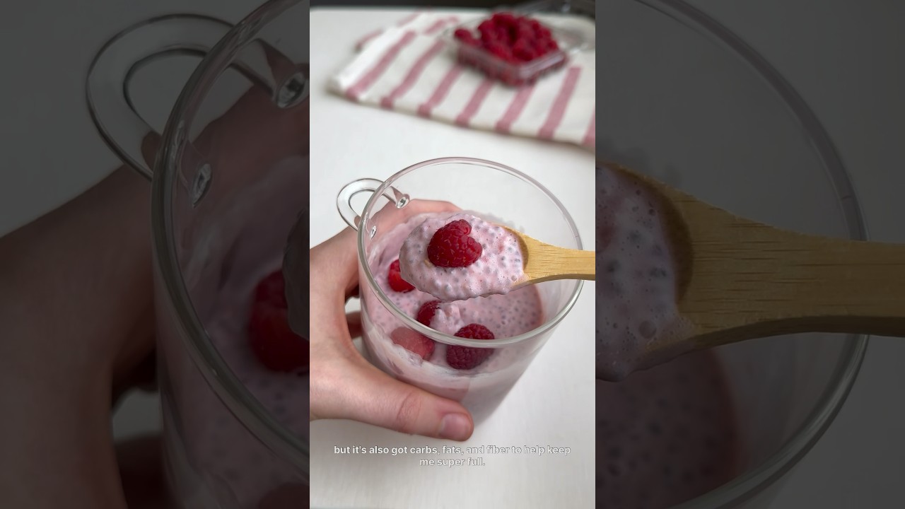 High protein raspberry chia pudding